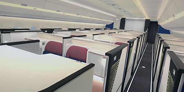 Next-Gen Airline Cabin walkthrough with Interactive VR experience